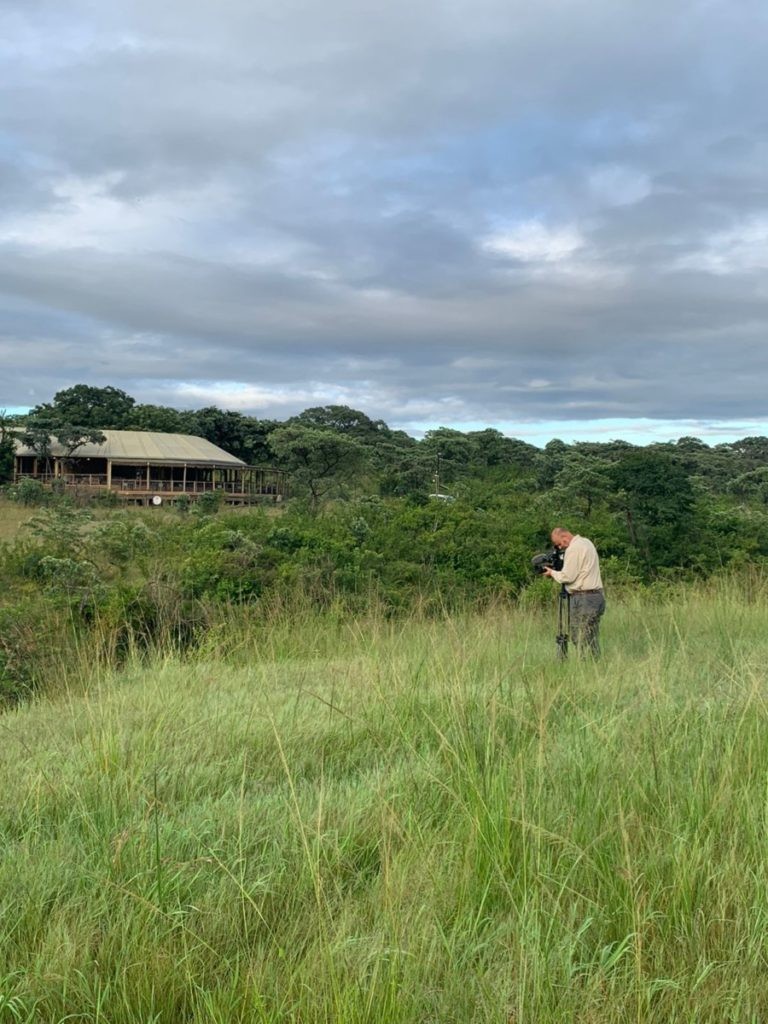 Below are some of the behind the scenes filming the lodge.